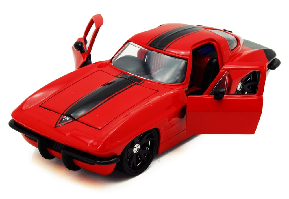 1963 Chevy Corvette Stingray, Red - Jada Toys Bigtime Muscle 96808 - 1/ ...