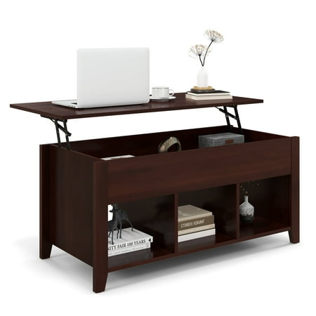 Topbuy Lift Up Coffee Table, Rising Center Table with Lift Top Hidden ...