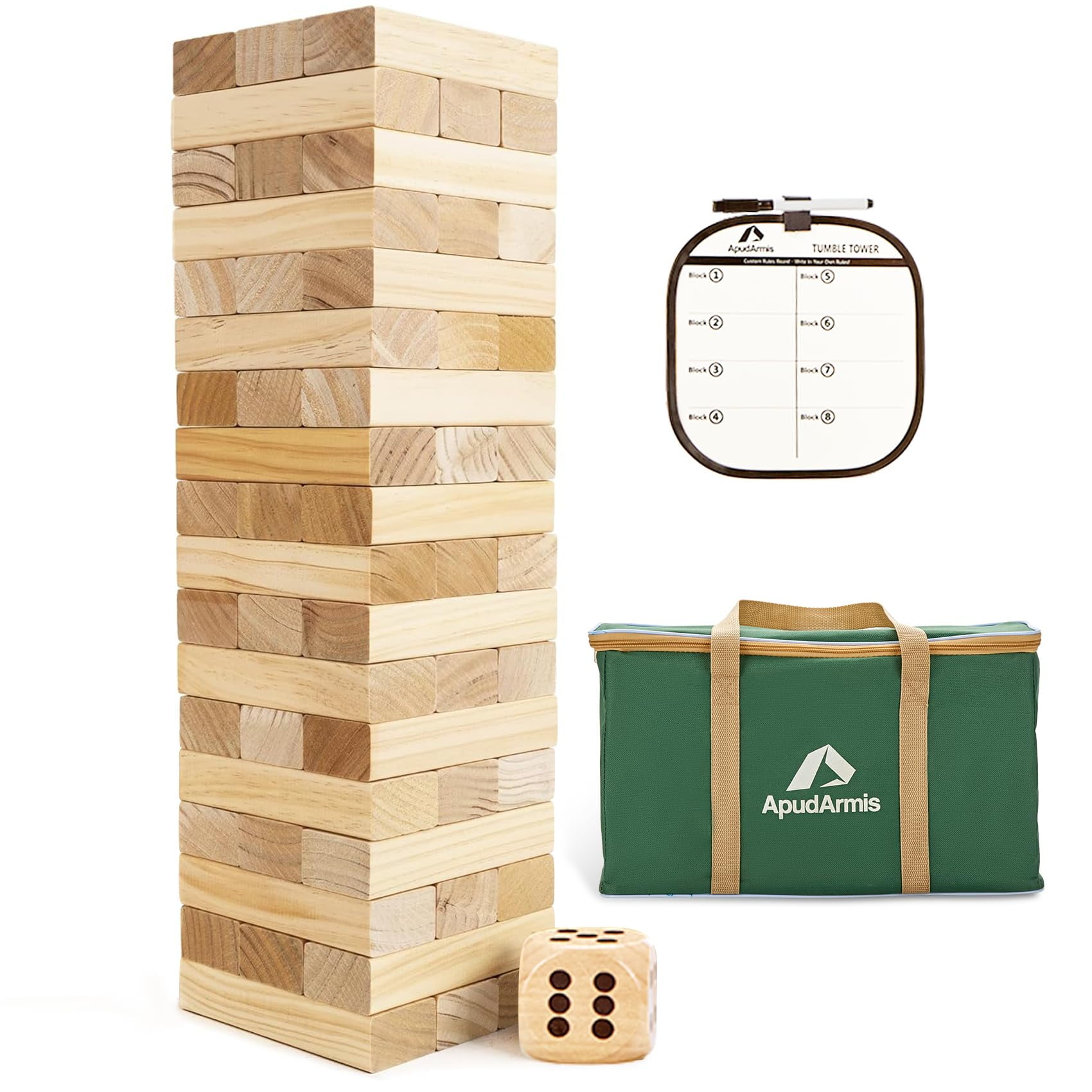 ApudArmis Giant Tumble Tower (Stack from 2Ft to Over 4.2Ft), 54 PCS ...