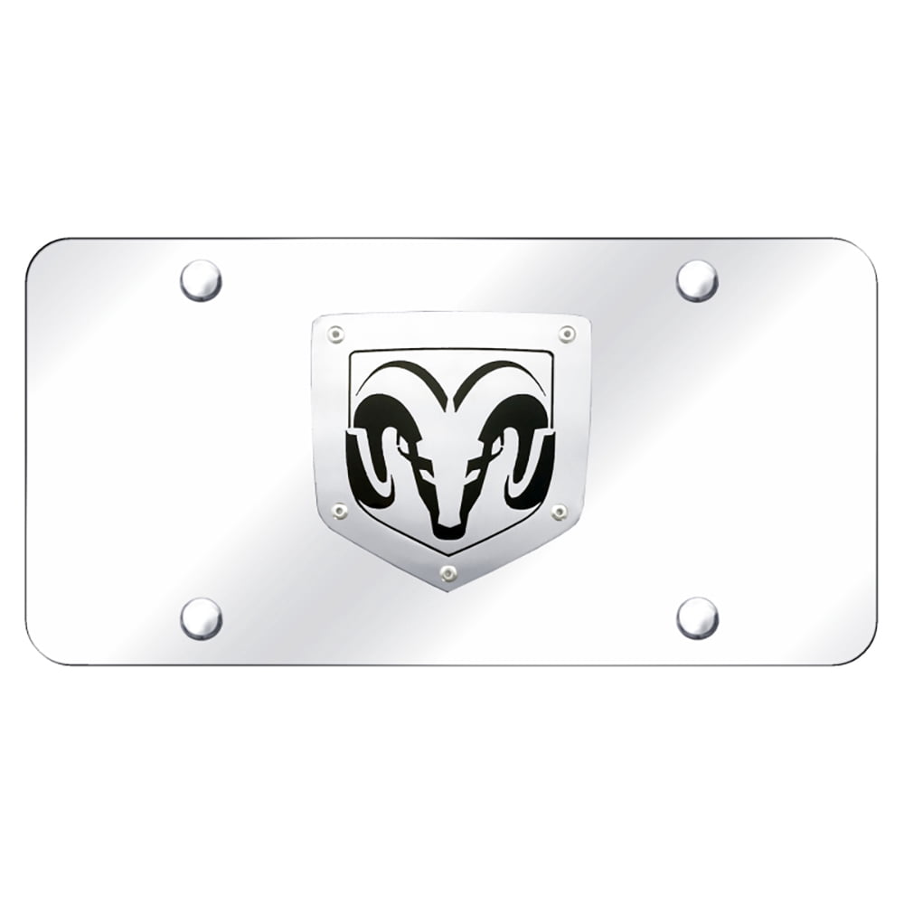 Dodge Ram (Laser Cut) Brushed Stainless on Chrome Plate - Walmart.com