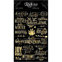 CATaireen Merry Christmas Quotes Gold Foil Rub On Transfer Stickers ...
