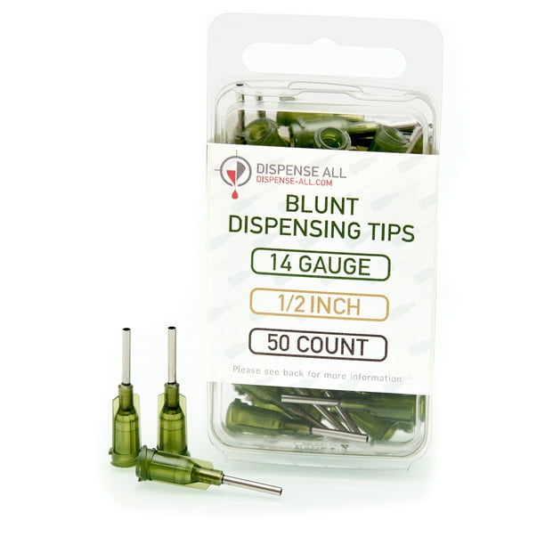 Dispense All - 14 Gauge 1/2 Inch Blunt Tipped Dispensing Needle, Luer ...