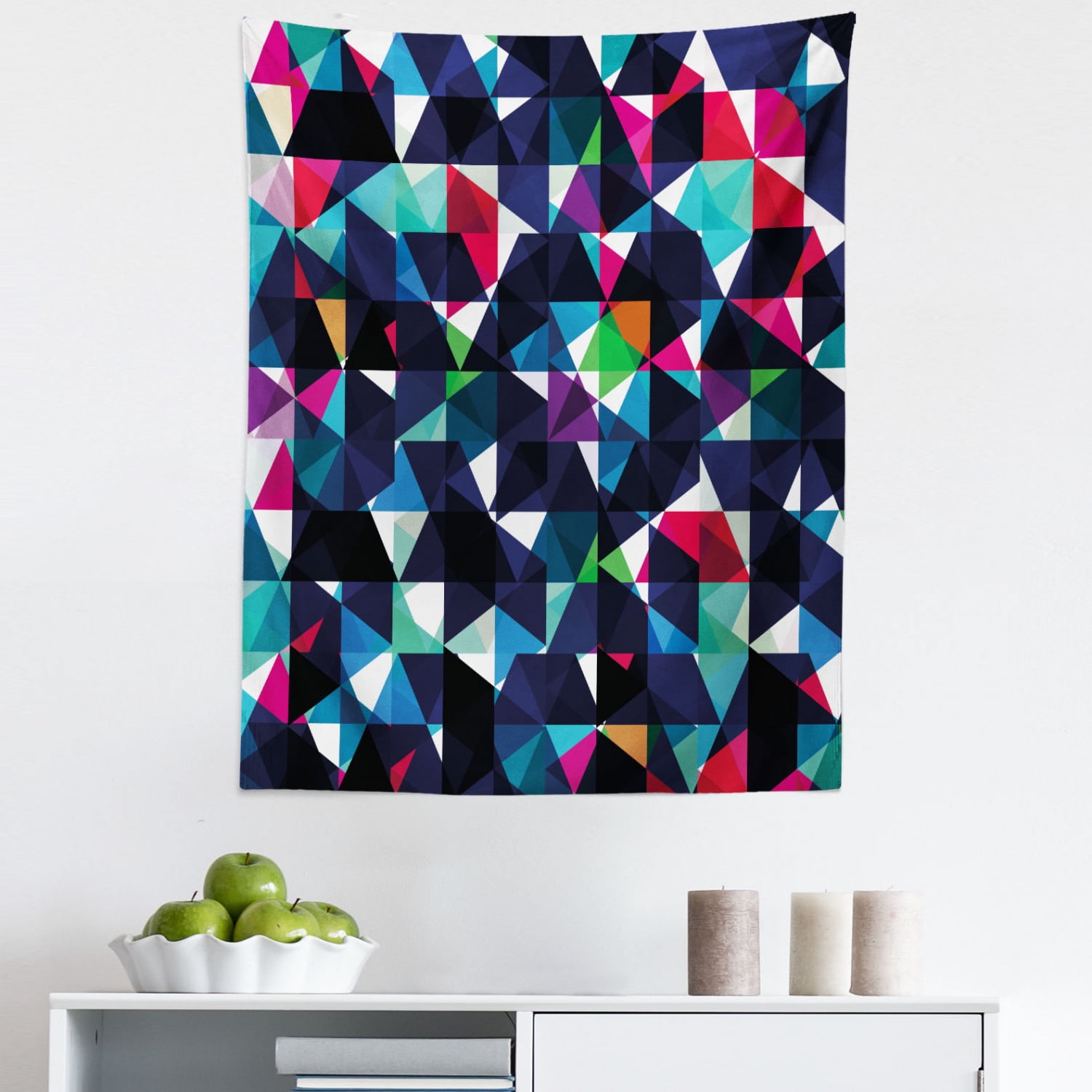 Geometric Tapestry, Retro Pattern with Colorful Mosaic Modern Optical ...