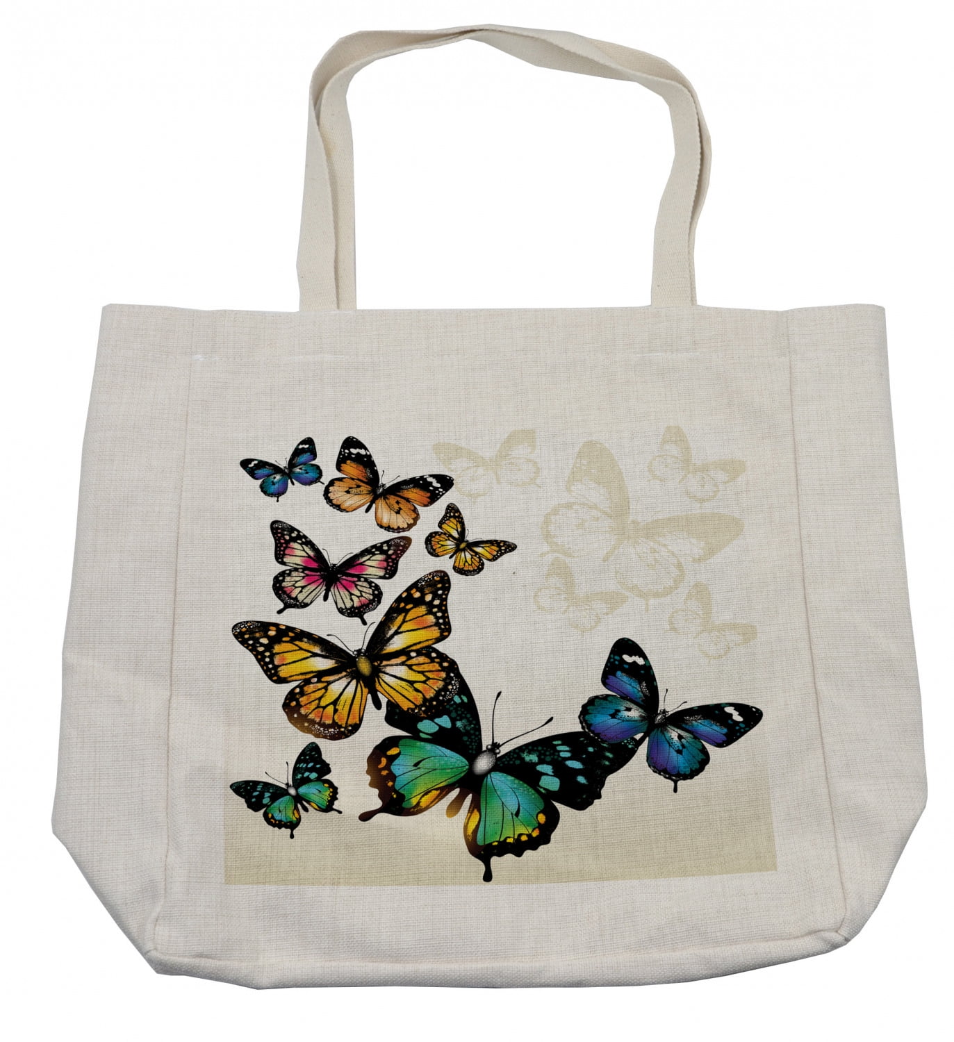 Butterfly Shopping Bag, Vivid Monarch Butterflies Flying Shades Shadows ...