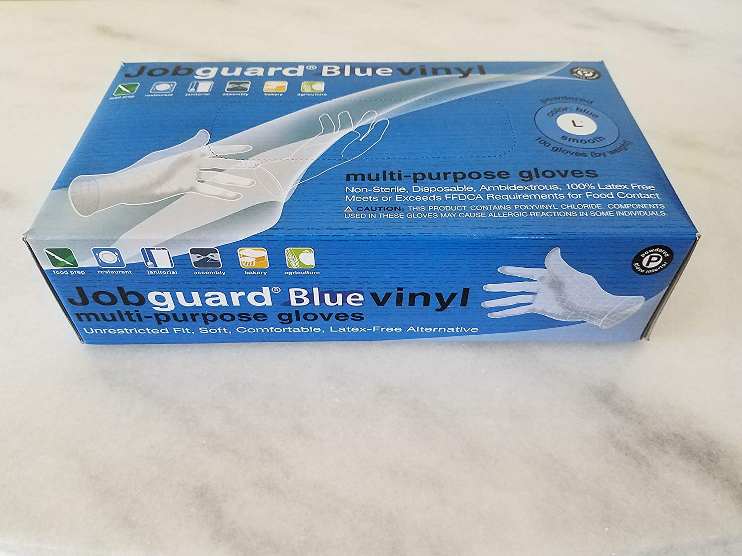 JobGuard Blue Vinyl Multi-Purpose Gloves,Powdered, X-large, 1000/Cs ...