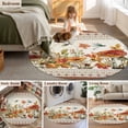 Botanical Mushrooms Round Area Rug 3 FT, Small Kitchen Bathroom Mats ...