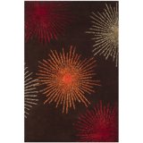 SAFAVIEH Soho Fiesta Celebration Wool Area Rug, Brown/Multi, 8' x 8 ...