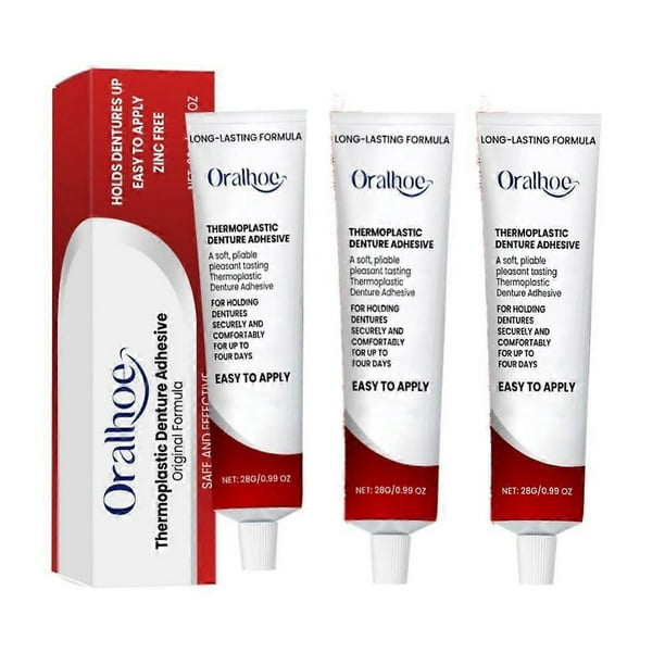 Long Lasting Thermoplastic Denture Adhesive, Refits and Tightens Loose ...