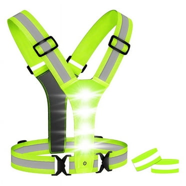 ODYSITE LED Reflective Safety Vest, USB Rechargeable, Adjustable for ...