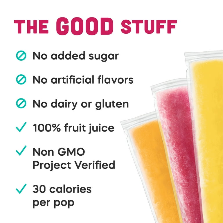 Pop Ice Freezer Bars 15 Oz 100 Ct Fruit Juice Bars