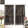 Rustic Barn Door Curtains Wooden Board Plank Western Garage Gate ...