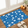 Blue Summer Door Mat Starfish Shell Bubble Nautical Coastal Non Slip ...
