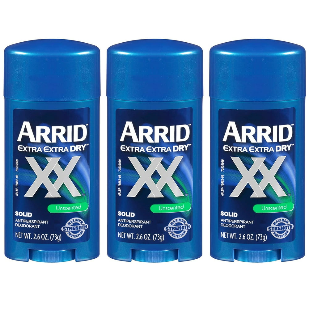 Pack of (3) Arrid XX Extra Extra Dry Solid Antiperspirant Deodorant ...