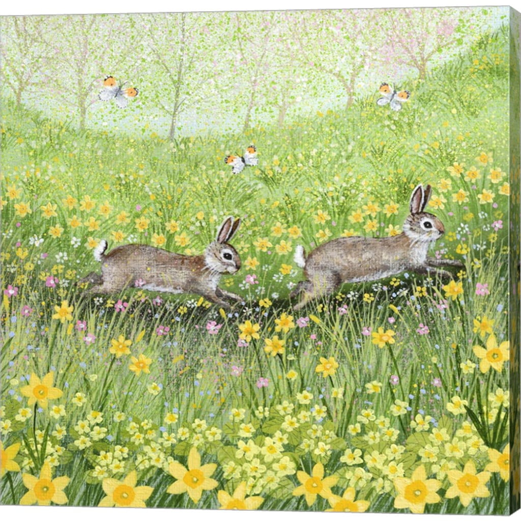 Great Art Now Spring Rabbits by Lucy Grossmith, Canvas Wall Art, 12W x ...