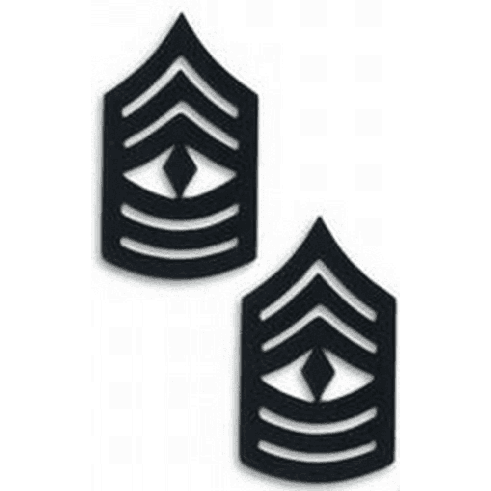 USMC Black Metal (Solid Brass) 1st SGT Chevron Rank Insignia - Walmart ...
