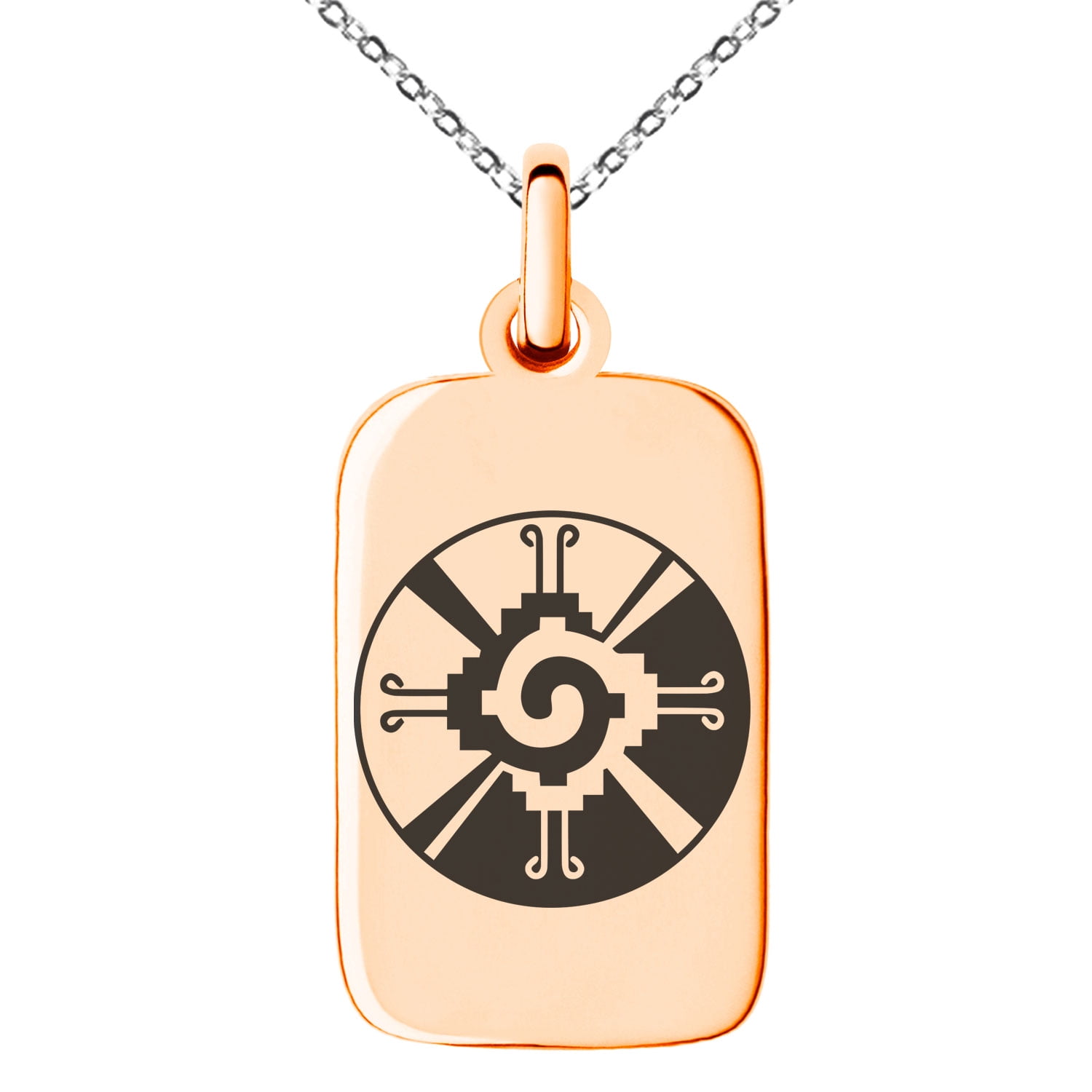 Stainless Steel Mayan Hunab Ku Rune Engraved Small Rectangle Dog Tag ...