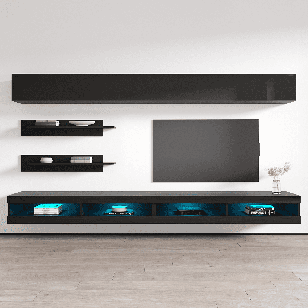 Fly I1 34TV Wall Mounted Floating Modern Entertainment Center - Walmart.com