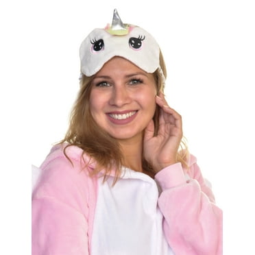 Unicorn Plush Women's Girls Fuzzy Sleep Mask One Size, Sky Blue ...