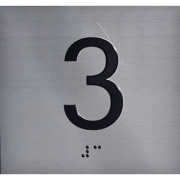 Star 1 (Star 1ST) Elevator Jamb Plate Sign with Braille and Raised ...