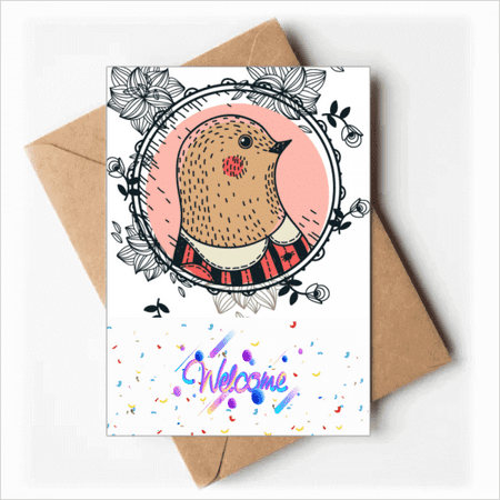 Pigeon Flower Cartoon Illustration Pattern Welcome Back Greeting Cards ...