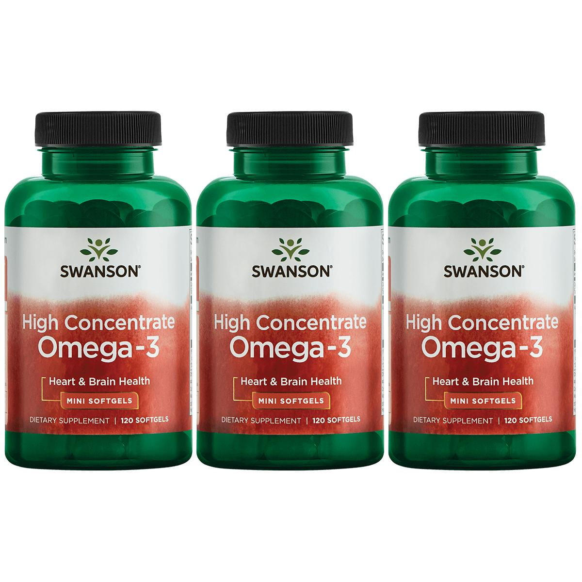 Swanson High Concentrate Omega-3 - Mini Softgels 570 mg 120 Sgels 3 ...
