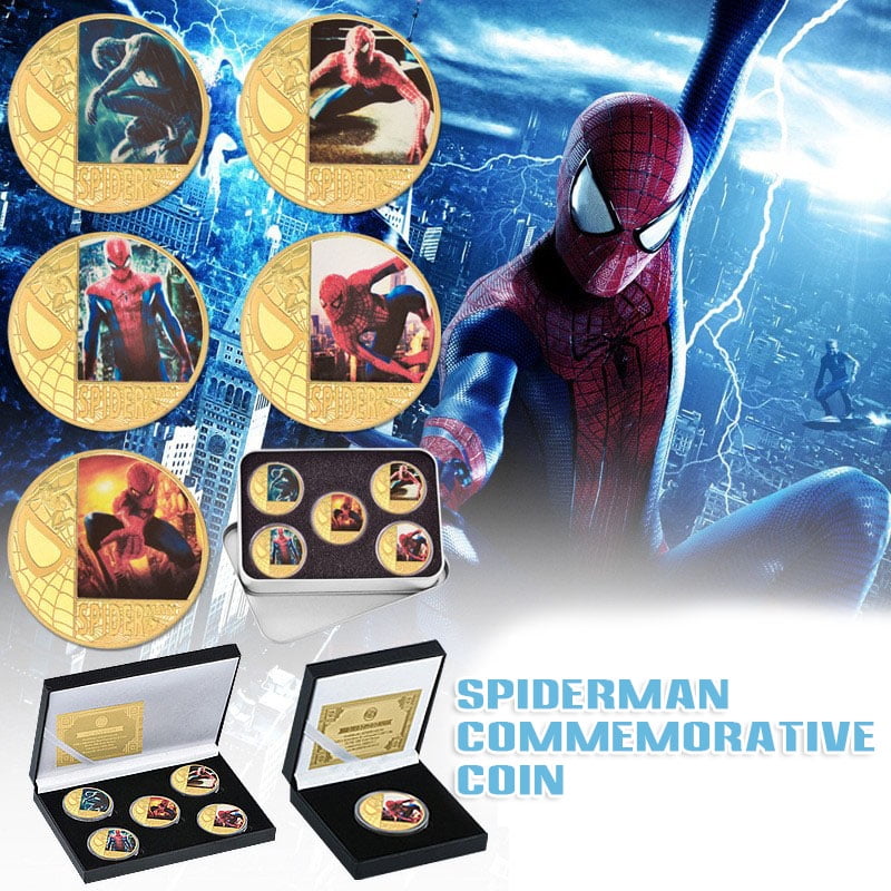 Spider-Man Coin Super Hero Commemorative Coin Golden Metal Coins ...