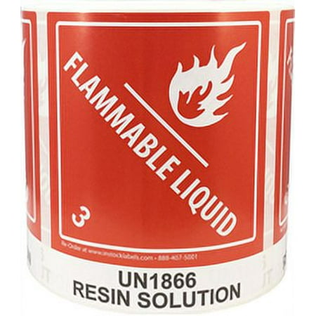 Red UN1866 Hazardous Flammable Liquid Resin Solution Class 3 Shipping ...