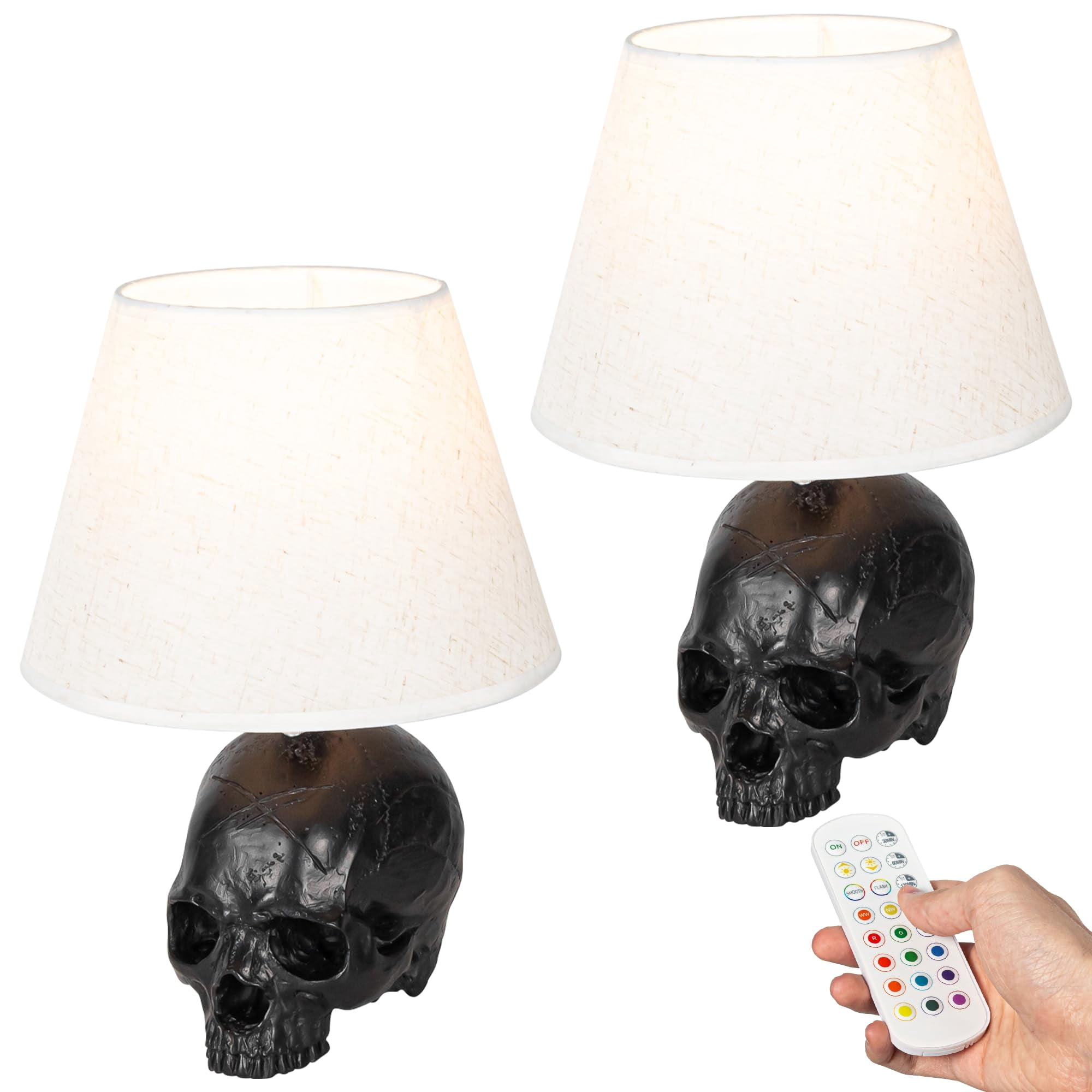 Click here for Fsliving Art Skull Lamp White Fabric Shade Cone Sh... prices