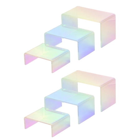 6Pieces Acrylic Display Risers Rainbow Color for Buffets Cupcake ...