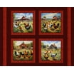 24" X 44" Panel Chickens Farm Roosters Animals Joyful Countryside ...