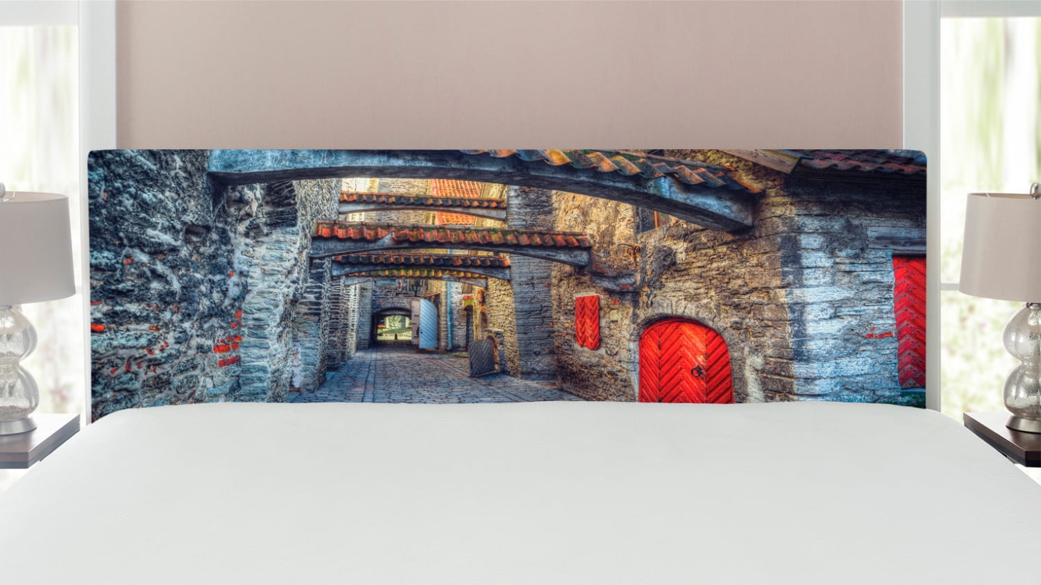 Medieval Headboard, Old Stone Street Passage Estonia Middle Ages Town ...