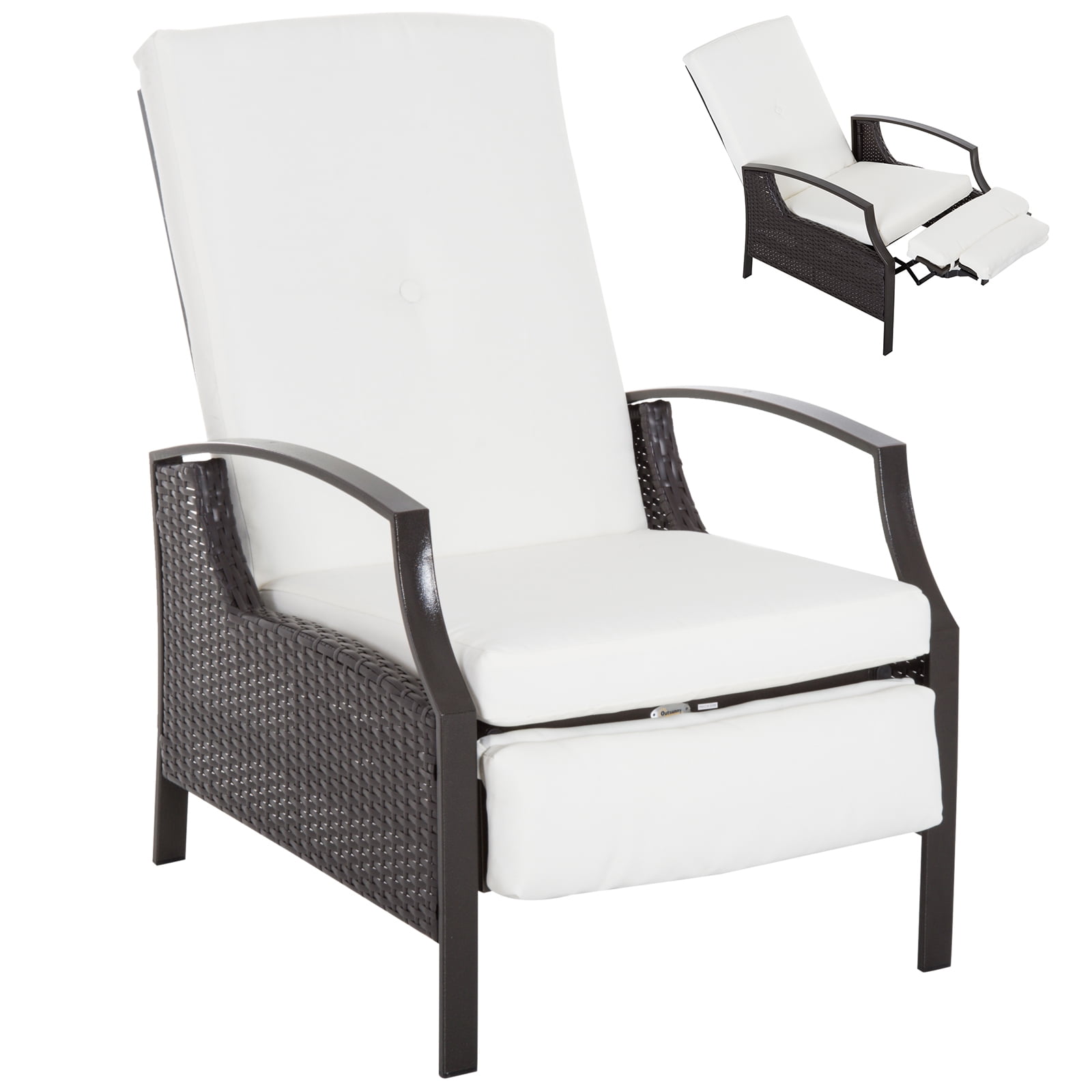 Click here for Outsunny Rattan Outdoor Recliner Chair  Patio Loun... prices