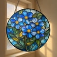 Blue Flower Glass Style Suncatcher Window Hanging, Forget Me Not Floral ...