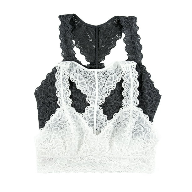 Jezebel by Felina | Lace Bralette | Wire Free | Unpadded | T-Back | 2 ...