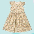 Bxsruta Girls Floral Print Flutter Sleeve Casual Dress Breathable ...