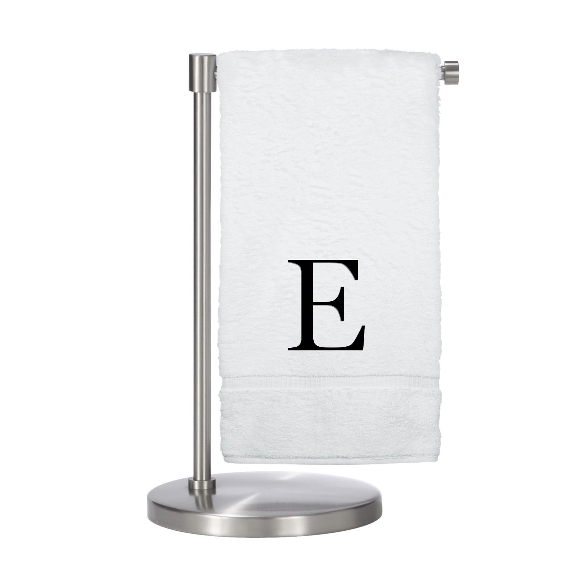 Monogrammed Bath Towel, Personalized Gift, Set of 2- Black Block Letter ...