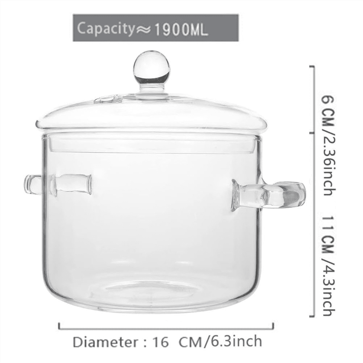Click here for Unbranded Glass Saucepan With Cover stovetop Cooki... prices