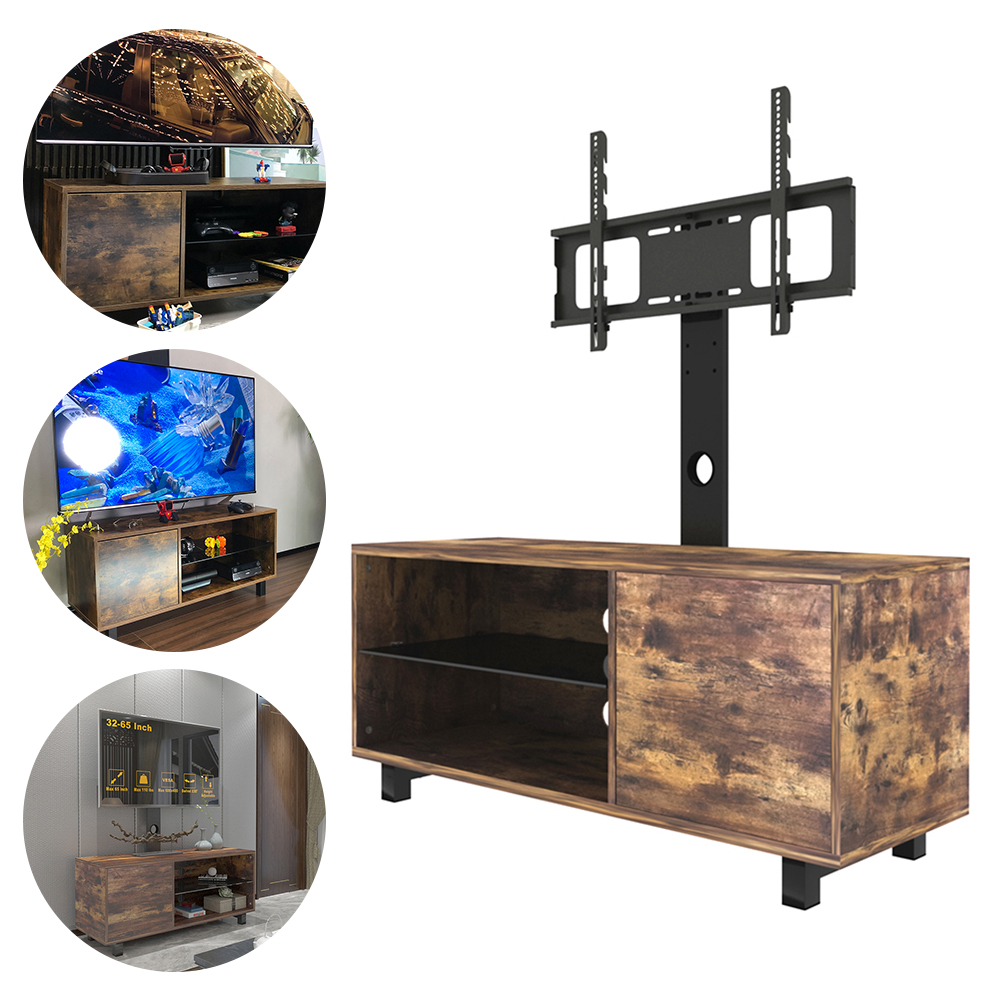 Gplesas 65in Brown TV Stands Cabinet Stylish Entertainment Center ...
