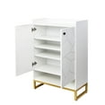 Shoe Storage Cabinet, Modern Freestanding Shoe Cabinet with Open Shelf ...