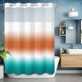 No Hook Fabric Shower Curtain with Snap in Liner, Burnt Orange ...