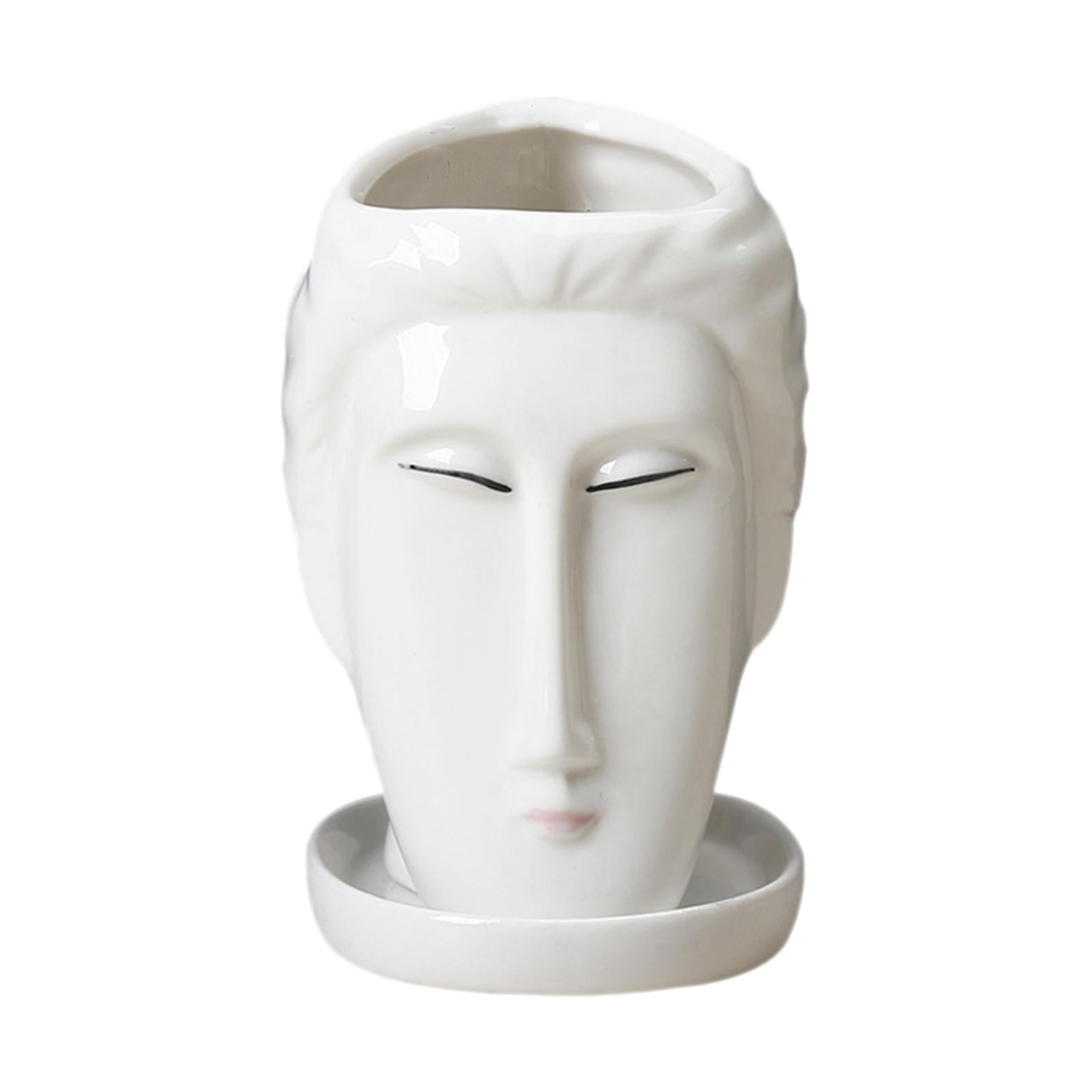 Ceramic Portrait Face Head Flower Planter Garden Plant Pot Art ...