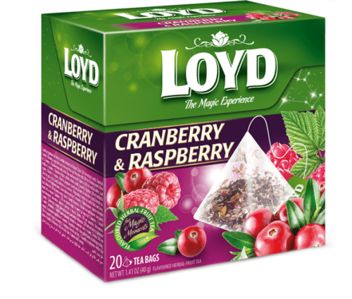 Loyd Cranberry and Raspberry Flavoured Herbal-Fruit Tea 20 teabags (40g ...