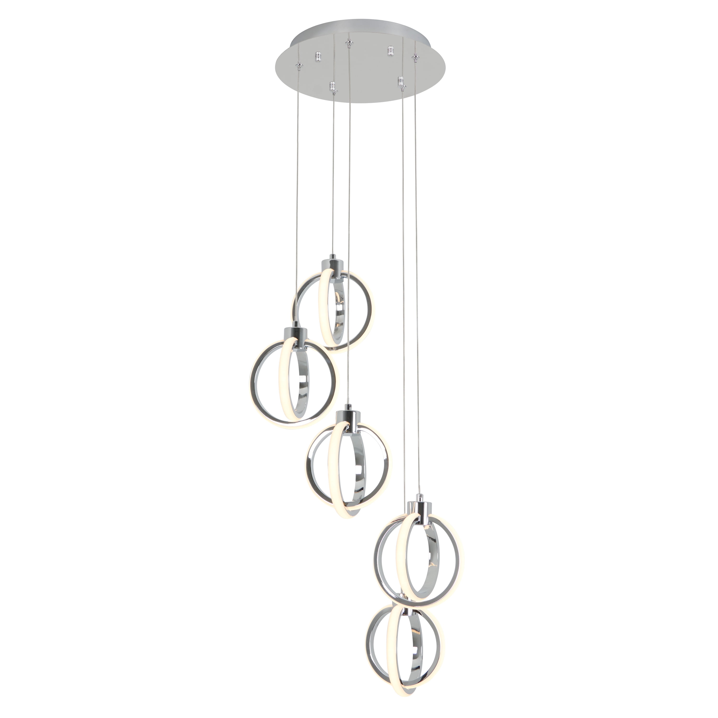 Artika Soho 5-Light Pendant Modern Pendant Light Fixture, Chrome ...