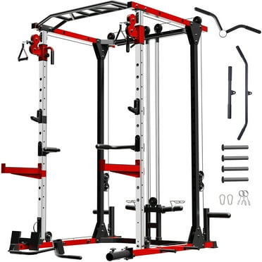 EONFITOmni Squat Cage Power Rack with Cable Crossover System Full Body ...