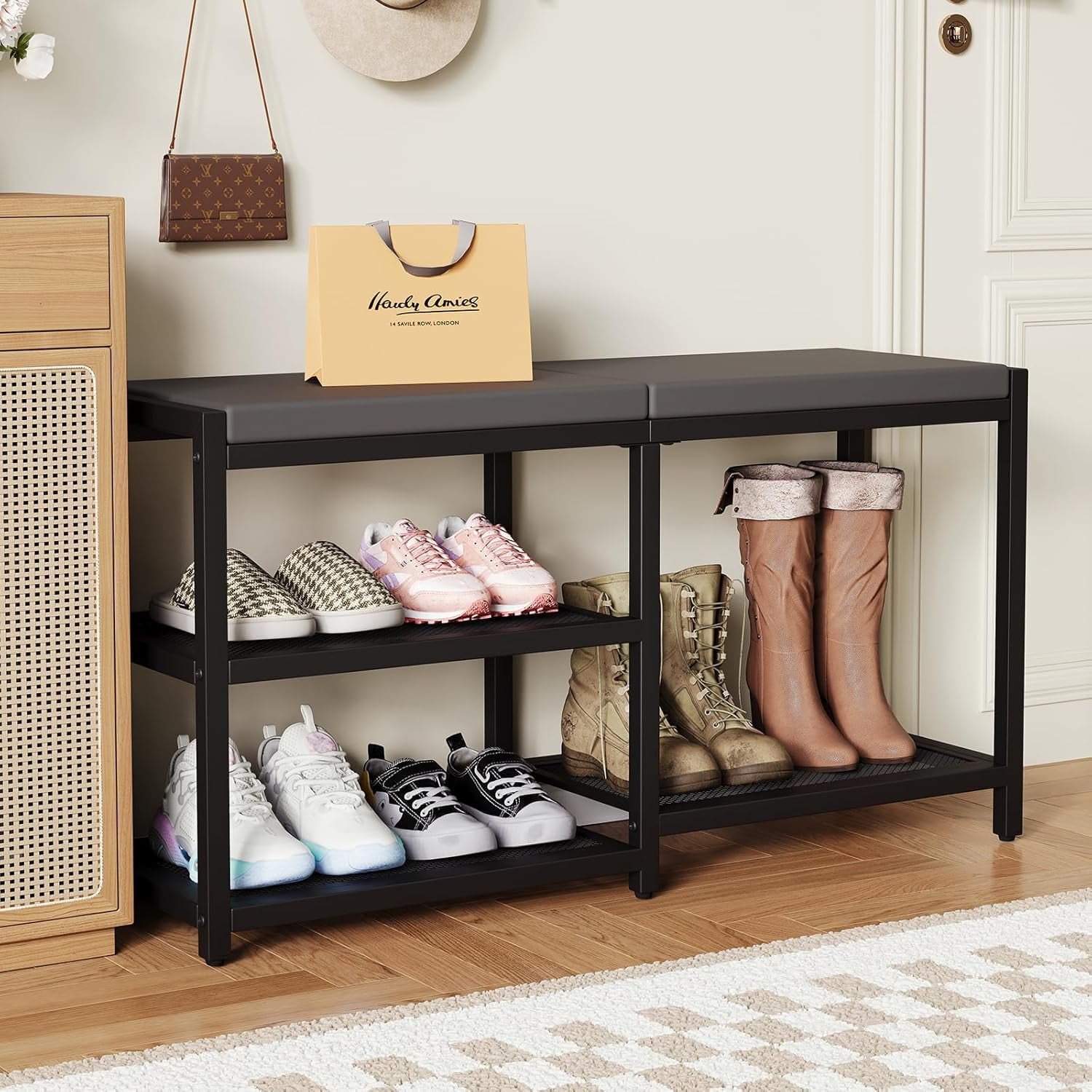 Click here for Unbranded Shoe Bench Shoe Rack Storage Bench Entry... prices