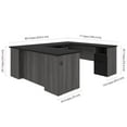 Atlin Designs U Shaped Computer Desk in Black and Bark Gray - Walmart.com