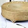 Efavormart 18'' Round Gold Embossed Metal Cake Stand for Wedding ...
