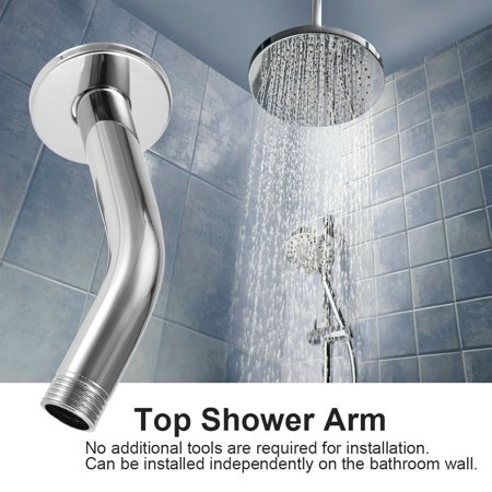 Ceiling Mounted Shower Arm, 6 Inch Stainless Steel Round Top Shower Arm ...