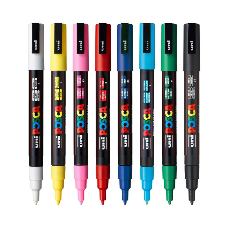 Posca 8 Color Paint Marker Set PC 3M Fine