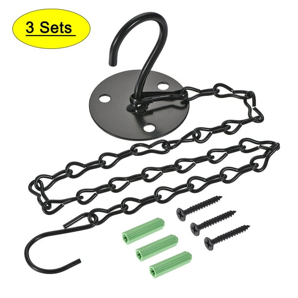 Uxcell S Shape Bracket 19.7 Inch Hanging Chain Wall Screw Mount Ceiling ...